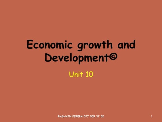 Economic growth and development | PPTX