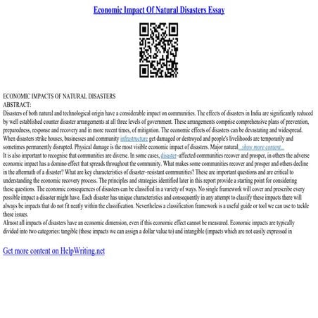 Effects of natural disasters | PPS