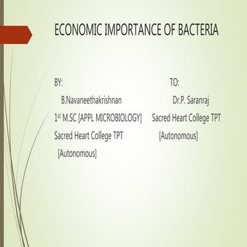 Economic importance of bacteria | PPTX