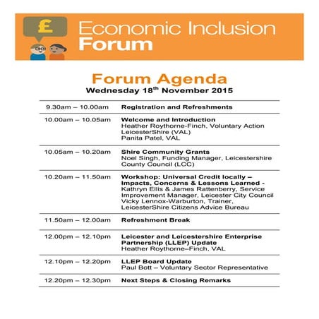 Economic Inclusion VCS Forum Final Agenda | PDF