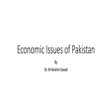 Economic Issues of Pakistan.pptx........ | PPTX