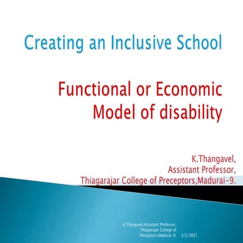 ECONOMIC MODEL OF DISABILITY | PPTX