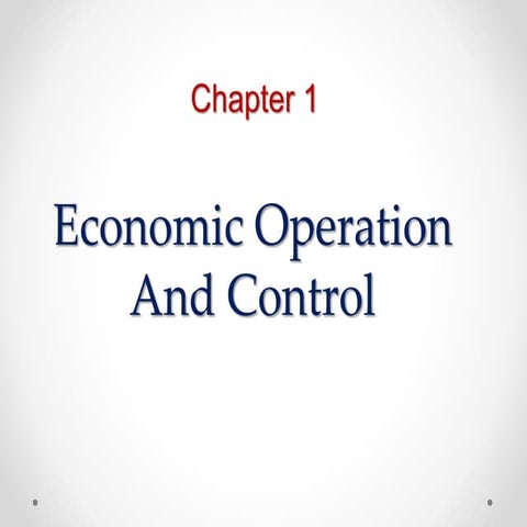 Economic operation and control | PPT