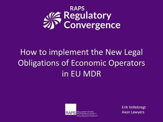 Advamed EU MDR and IVDR panel presentation | PPT