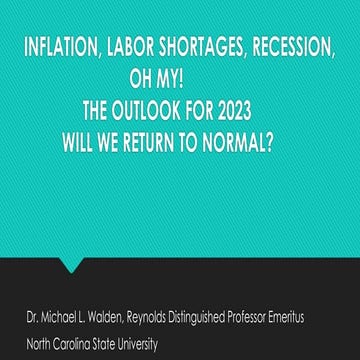 2023 Critical Issues Series: The Economic Outlook Forum | PPT