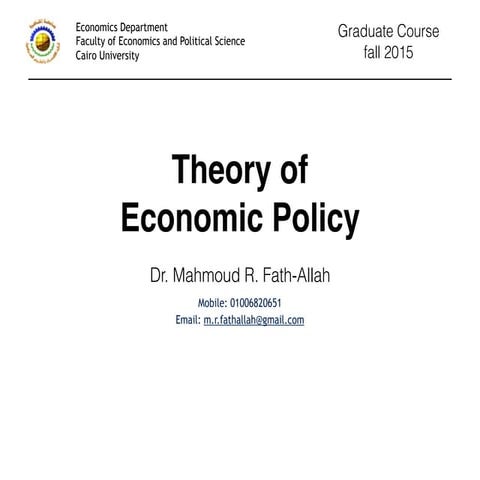 Economic policy course | PDF | Business | Business and Finance