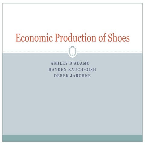 Economic production of shoes | PPTX