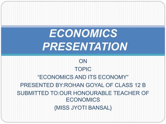 Micro economics introduction | PPT