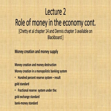 Economics role of money | PPTX