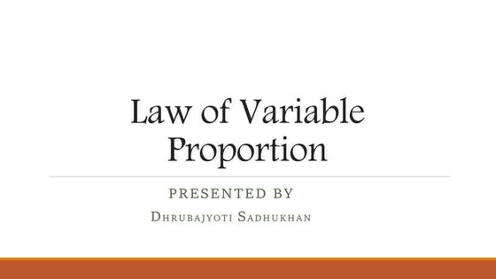 law of variable proportions | PPTX