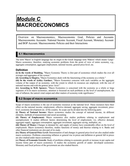 Introduction to macroeconomics | PPT