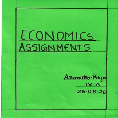 Economics-Grade 9- assignment | PDF