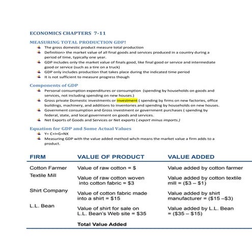 Economics chapters 7 to 11 | PDF