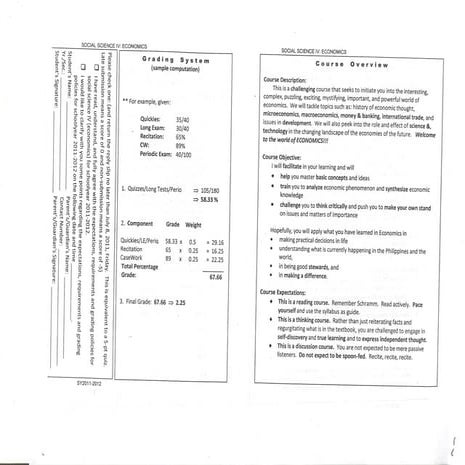 Economics Course Outline | PDF