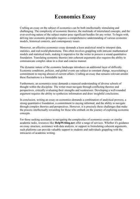 Essay On Economic Growth. St. Gregory's University | PDF