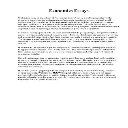 Economics Essays.pdf | Education
