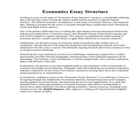 Economics Essay Structure.pdf | Business | Business and Finance