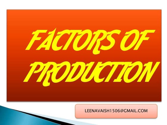 Factors of Production (economics) | PPT