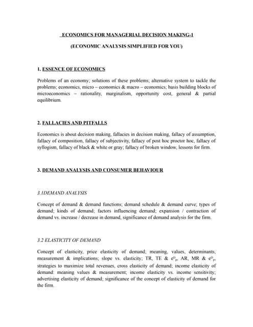 DECISION MAKING IN MANAGERIAL ECONOMICS | PPTX