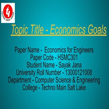 Economics Goals | PDF