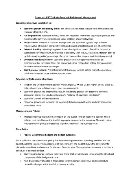 Economics hsc topic 2 | PDF