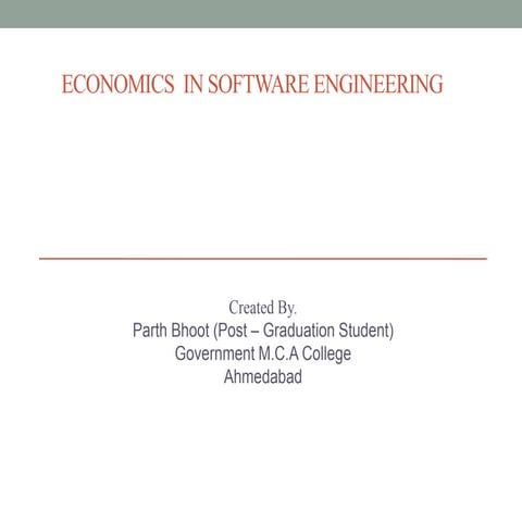 Economics In Software Engineering | PPTX