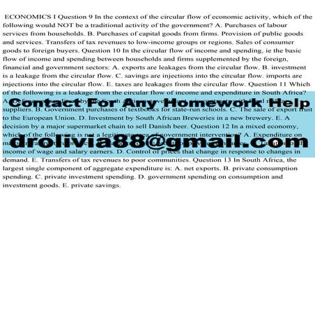 ECONOMICS I Question 9 In the context of the circular flow of econo.pdf