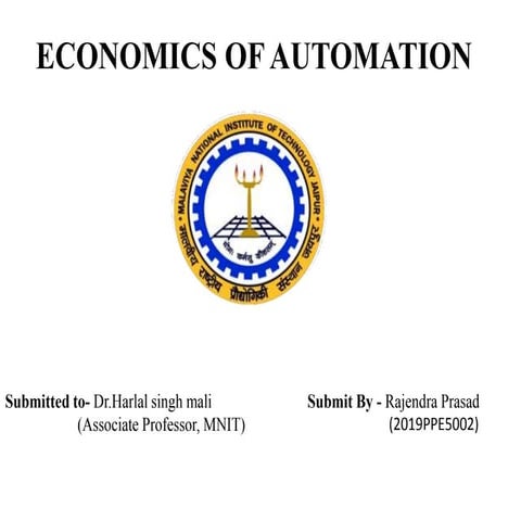 Economics of automation | PPTX
