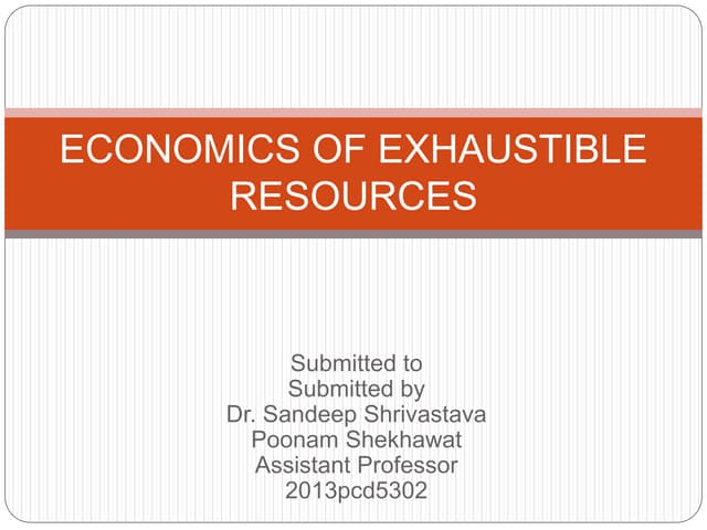 Economics of Natural Resources | PPTX