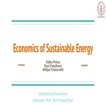 Economics of Sustainable Energy | PPTX