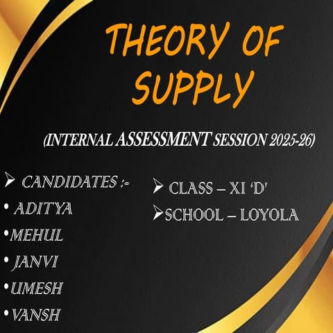 Theory of supply | PPTX