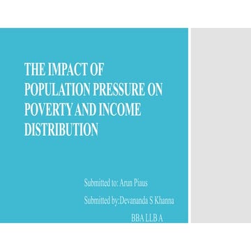 the impact of population pressure on poverty income distribution | PPT