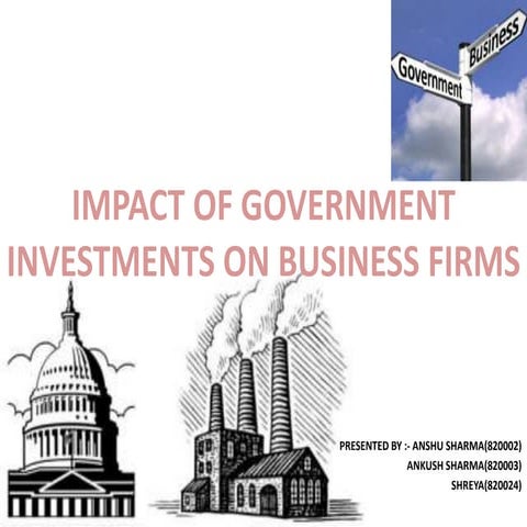 Impact of Government Investments on Business Firms | PPTX