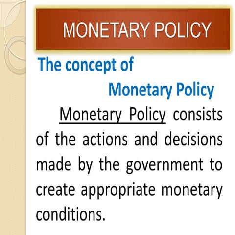 Money and monetary policy | PPTX