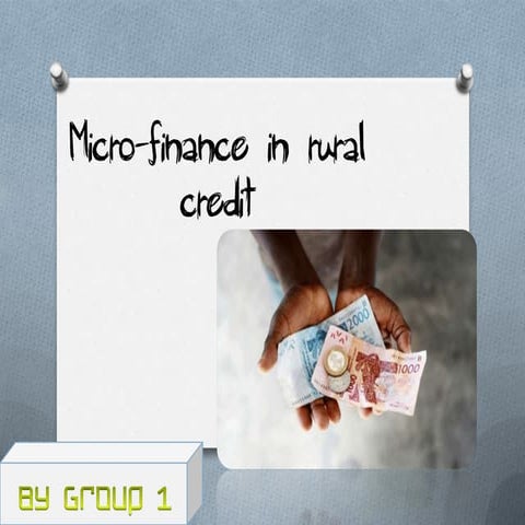 Microfinance in Rural Credit | PPTX