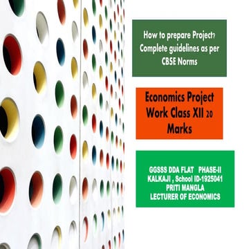 Economics project work class xii | PDF