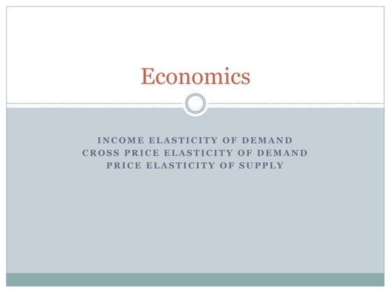 Price Elasticity Of Supply - PES | PPT