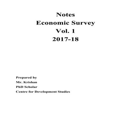 Economics survey 2017-18 Notes | PDF