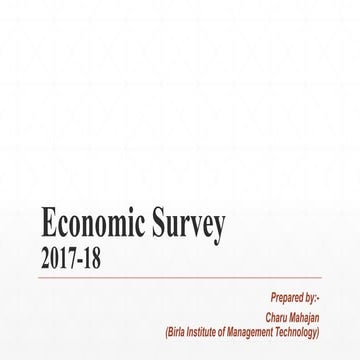 Brief summary of Economic Survey 2017-18 | PPTX
