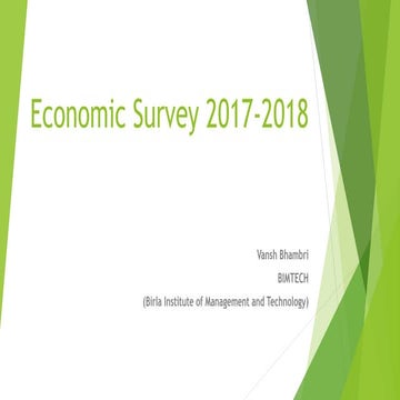 Brief summary of Economic Survey 2017-18 | PPTX