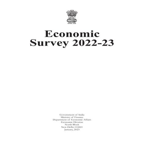 India Economic Survey Complete for the year of 2022 to 2023 | PDF