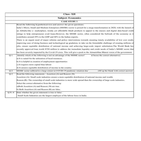 Economics xii case studies | PDF