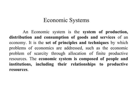 Types of economic system | PPTX