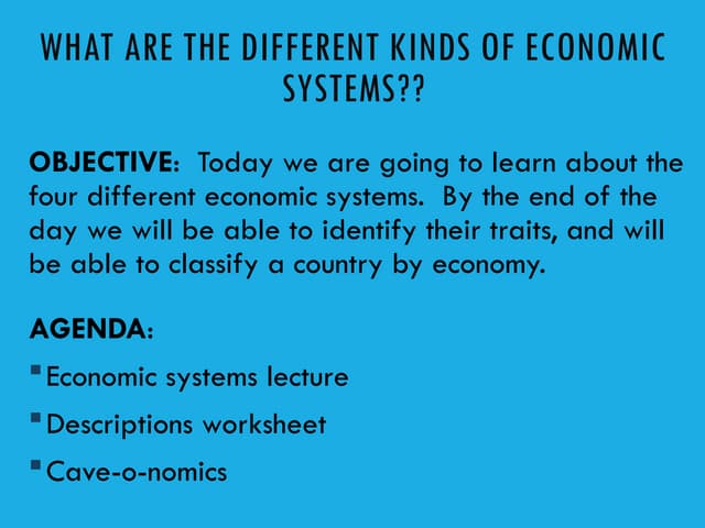 Review of economic systems and continuum | PPTX