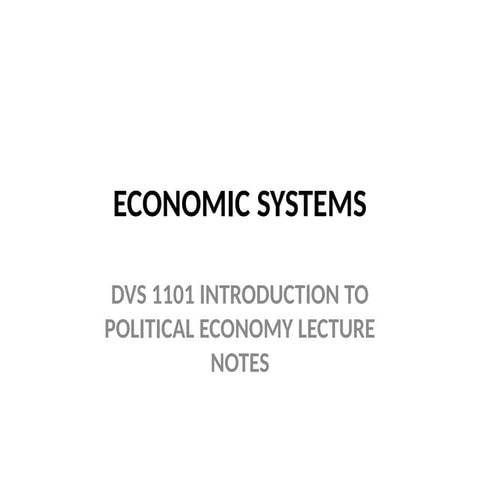 Economic Systems Comparison Basics .ppt