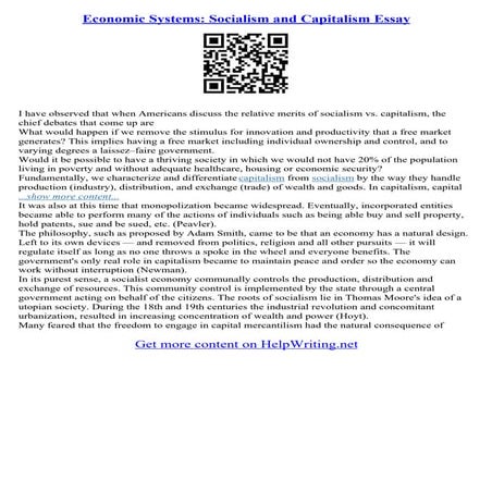 Economic Systems Essay | PDF