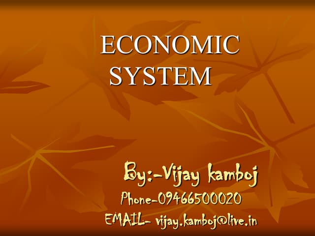 Types of economic system | PPTX