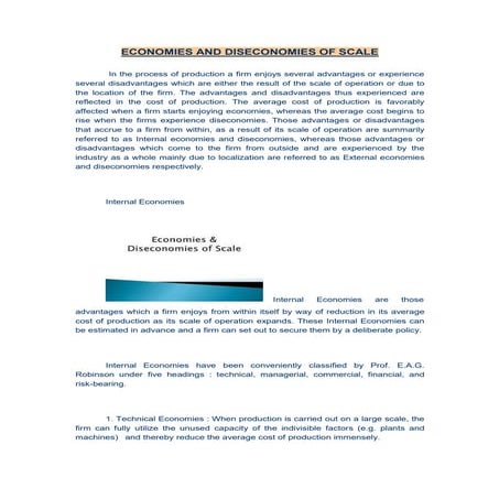 Economies and diseconomies of scale | PDF