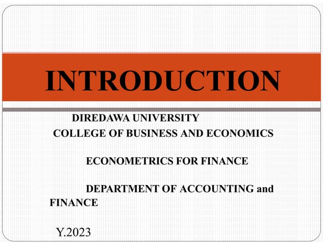 Econometrics lecture 1st | PPT
