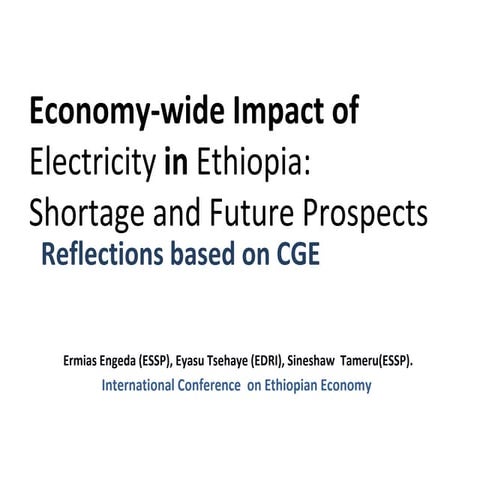Economy-wide Impact of Electricity Shortage - A CGE Analysis | PPT